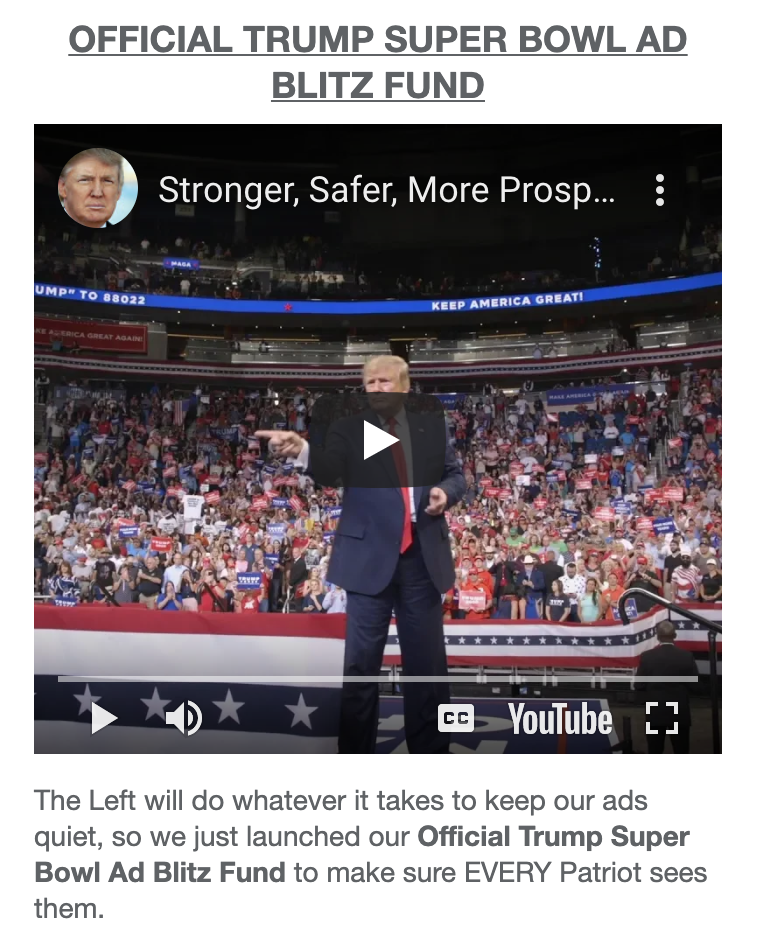President Donald Trump releases :30-second Super Bowl spot Reel 360 News
